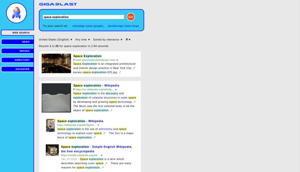 Gigablast – Trade-Free Directory